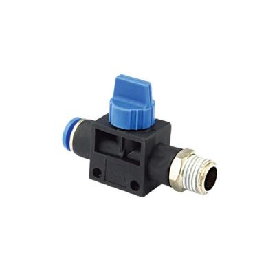 China Plastic HVFS Pneumatic Air Fittings M5 to 1/2 Inch Hand Vacuum Control Valve 0 to 1.0 MPa for sale