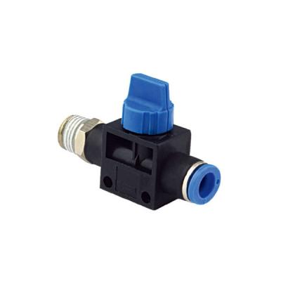 China Pneumatic Hand Control Valve M5 to 1/2 Inch Brass Nickel Plated One Touch Push In Fittings 4mm to 16mm for sale