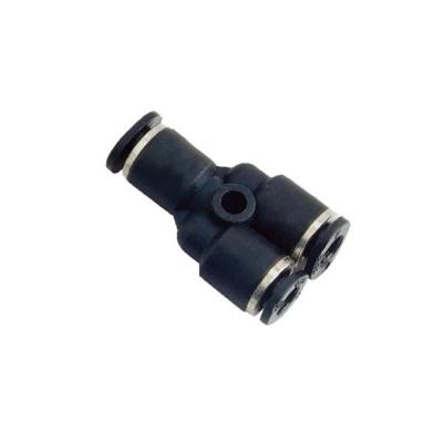 China Mini Pneumatic Tube Fittings PY-C Equal Y Tee SMC Type Brass Nickel Plated 4mm to 16mm for sale