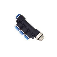 China PKB - G Type Five Way male G thread Equal Tee Brass Plastic Air Tube Fitting for sale