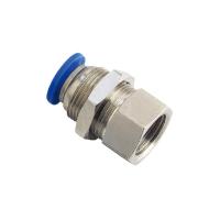 China Brass Nickel Plated G Thread Female Straight One Touch Pneumatic Tube Fitting 4mm to 16mm for sale