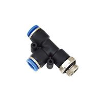 China PD-G Branch Tee Male Connector Side G Thread Gray Pneumatic Tube Fitting 4-16mm for sale