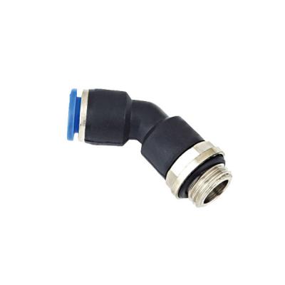 China PLH-G 45° Elbow Female One-Touch Pneumatic Fitting with G Thread and O-Ring Seal for 4-16mm Tubes for sale