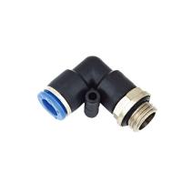 China PL-G One Touch Push-in Elbow Pneumatic Tube Fitting Nickel Plate Black 4-16mm Tube Size 1.5MPa Max Pressure for sale