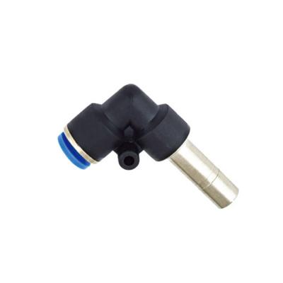 China PLJ One Touch Elbow Pneumatic Male Tube Fitting Brass Nickel Plated 4mm to 16mm for sale