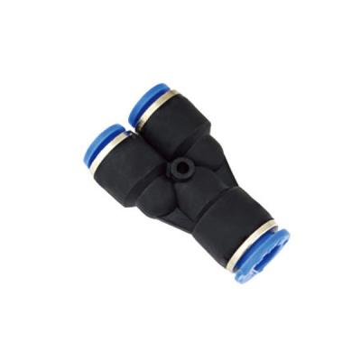 China PW Die Down Type Y Tee Plastic Pneumatic Air Fitting Three Way 4mm to 16mm 0 to 1.0MPa for sale