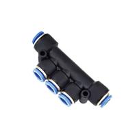 China PK Five Way Type Equal Diameter Tee Plastic Material Air Tube Fitting for sale