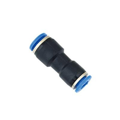China PG Two Way Straight Thread Die Brass Nickel Plated Pneumatic Tube Fitting 4-16mm Tube Size 1.5MPa Pressure for sale