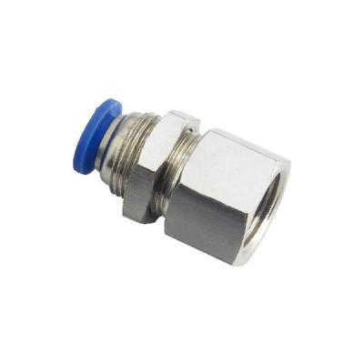 China PMF Thread Nuts Female Straight One Touch Connector Pneumatic Fittings 4-16mm Tube Size 1.5MPa Pressure for sale