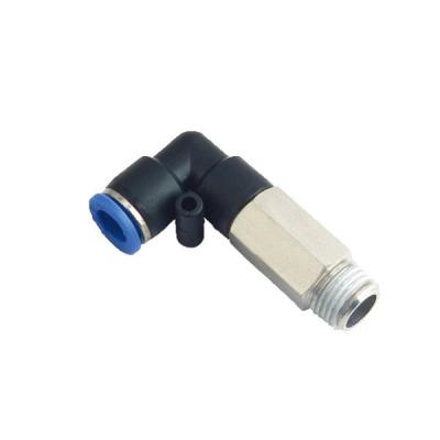 China PLL Elongated L Type Elbow Tubing Fitting Brass Nickel Plated 4-16mm Tube Size 1.5MPa Pressure Rating for sale