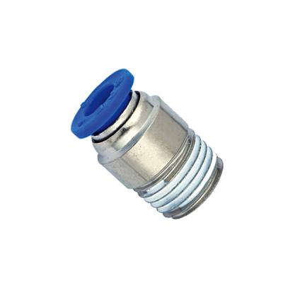 China POC Pneumatic Air Fitting Brass Nickel Plate One-Touch 4-16mm Tube Fittings with 1.5MPa Pressure Rating for sale