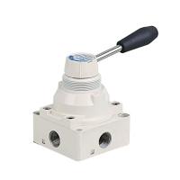 China 4HV Manual Pneumatic Control Valve 3-Position 4-Way with G1/4 to G3/4 Ports and 90° Switching Angle for sale