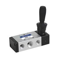 China 4H Series Pneumatic Manual Valve 5/2 Way Hand Lever with G1/8 to G1/2 Port Sizes and 0.8MPa Pressure Rating for sale