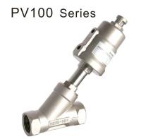China DN10-80 PV100 2/2 Way Angle Seat Globe Valve for Gases and Steam up to +180°C with Pneumatic Actuation for sale