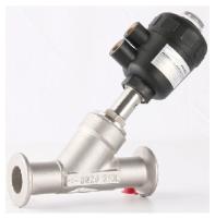 China SS304 PV500 Angle Seat Piston Valve with Tri-Clamp Ends DN15-65 for +180°C Steam and Fluids for sale