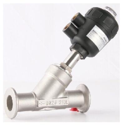 China SS304 PV500 Angle Seat Piston Valve with Tri-Clamp Ends DN15-65 for +180°C Steam and Fluids for sale