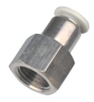 China PCF Female Straight One Touch Brass Nickel Plate Pneumatic Fittings 4-16mm Tube Size 1.5MPa Pressure for sale