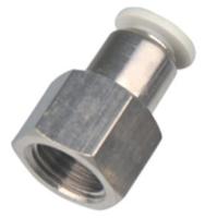 China Female Straight One Touch Brass Nickel Plated Air Tube Fitting 4mm to 16mm with O Ring for sale