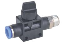 China Plastic HVFS Pneumatic Air Fittings M5 to 1/2 Inch Hand Vacuum Control Valve 0 to 1.0 MPa for sale