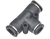 China PUT-C Equal Tee Plastic Pneumatic Tube Fitting SMC Mini Type Black 4-16mm Tube Size 1.5MPa Pressure for sale