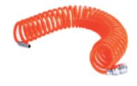 China PUU Polyurethane Spiral Pneumatic Air Tubing 3-16mm OD with Push-In Fitting, -20°C to 80°C Temperature Range for sale