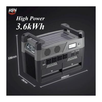 China Rechargeable Emergency Outdoor Camping Energy Portable AC & DC Output Solar Generator Power Station 3600W for sale