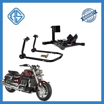 China Anti-Slip Coating Movable Motorcycle Stand Heavy Steel Iron Front Wheel Paddock Stand for sale