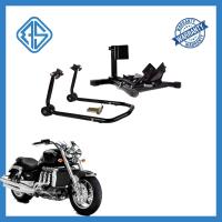 China black Iron Movable Motorcycle Stand Anti-Slip Coating Front Head Lift Stand for sale