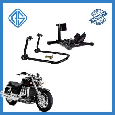 China black Iron Movable Motorcycle Stand Anti-Slip Coating Front Head Lift Stand for sale