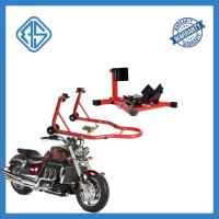 China PVC Wheel Movable Motorcycle Stand Front Lift Red Rear Engine for sale