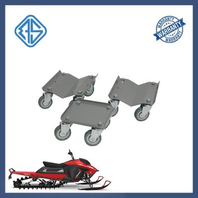 China Grey Wheels Snowmobile Dolly Set 3 Wheel Swivel Caster Heavy Duty Steel for sale