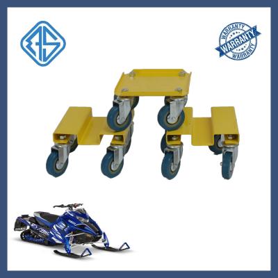 China Solid Rubber Snowmobile Cart Dolly Flat Pad Motorcycle Trolley 3 Pieces Set for sale