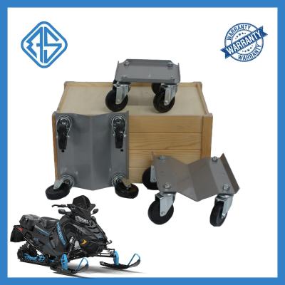 China Strap On 3 PCS Snowmobile Dolly Cart Mover 8 Inch Steel Yellow for sale