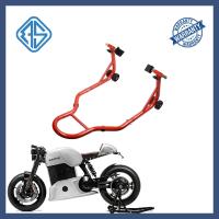China Tire Changing PVC Motorcycle Wheel Lift Stands Red Headstock Paddock Stand for sale
