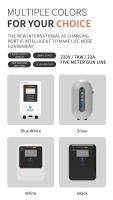 China 7kw Car Charging Point Black Wallbox Home Use Liquid Crystal Display Swipe Start for sale