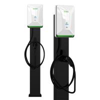 China 7KW 11KW 21KW Pearl White Column / Floor-Standing Single Gun Double Gun Electric Vehicle AC Charging Pile for sale