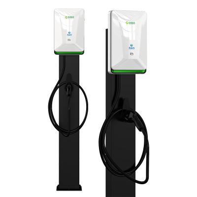 China 7KW 11KW 21KW Pearl White Column / Floor-Standing Single Gun Double Gun Electric Vehicle AC Charging Pile for sale