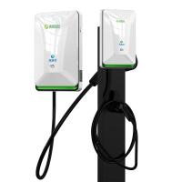 China 7KW 11KW 21KW Pearl White Column / Floor-Standing Single Gun Double Gun Electric Vehicle AC Charging Pile for sale