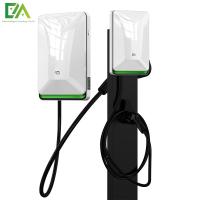 China 7KW 11KW 21KW Pearl White Column / Floor Type Single Gun Electric Vehicle AC Charging Pile for sale