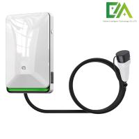China 7KW 11KW 22KW Pearl White Wall Mounted Electric Vehicle Single Gun AC Charging Pile / Mobile Charger for sale