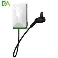 China 7KW 11KW 22KW Pearl White Wall Mounted Electric Vehicle Single Gun AC Charging Pile / Mobile Charger for sale