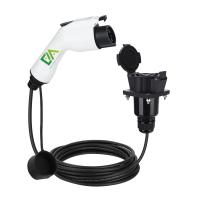 China Double Gun Head Eu Ac Ev Portable Chargers 16A 32A 3.5Kw 7Kw Mobile Ev Charger Plug Type 2 Ev Car Charging Cable for sale