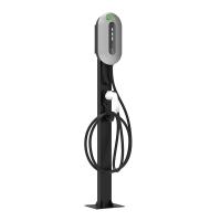China 7KW 11KW 22KW Silver Column Type Single Gun Electric Vehicle AC Charging Pile for sale