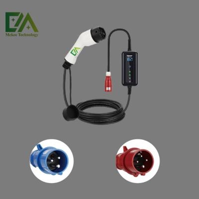 China Home Ev Car Accessories Mobile Type 2 Electric Car Ev Charger 32A 7Kw Level 2 Portable Charger for sale
