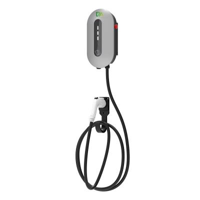 China AC 7kW 11kW 22kW Charger EV Wall Mount Charging Station CE Type-2 Type-1 Socket Public Ocpp Electric Vehicle Charging Pile for sale