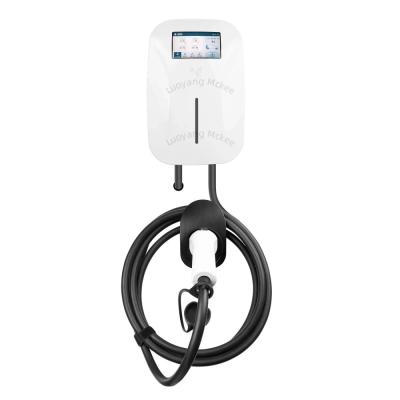 China 7KW RFID Fireproof ABS Wall Mounted Electric Ac Charger New Condition Home Charger Waterproof Screen Operation Board Pile Charging for sale