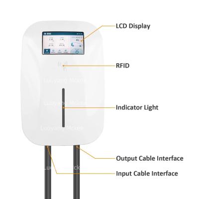 China Type 2 Wall Box 32A Electric New Energy Car Accessories Fast Charging Pile Ev Charging Station AC 22kw EV Charger With Load Balancing for sale