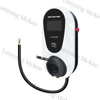 China 14KW 64A Wall-Mounted Ev Charging Station 4.3-Inch LED Screen Display Double Gun New GB Interface Charging Pile Charging Status for sale