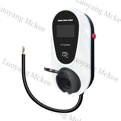 China 14KW 64A Wall-Mounted Ev Charging Station 4.3-Inch LED Screen Display Double Gun New GB Interface Charging Pile Charging Status for sale
