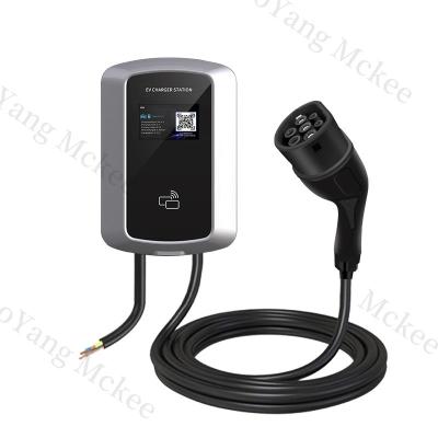 China Commercial AC Charger 7KW  Type 2 EV Car 14KW Intelligent Voice-Controlled IP55 Safe EV Charger AC With Load Balance for sale